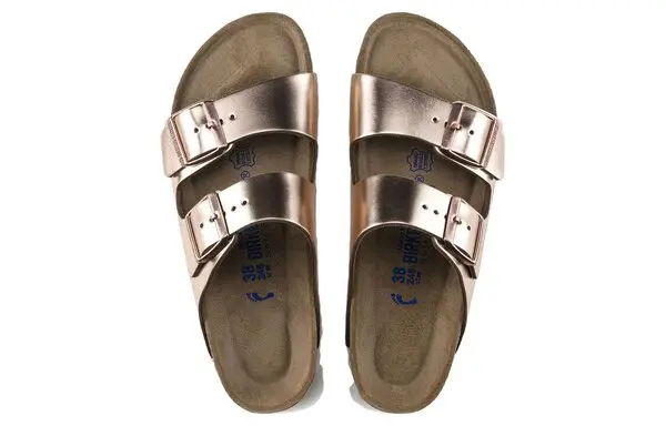 BIRKENSTOCK Arizona Soft Footbed Natural Leather Sandals - Copper