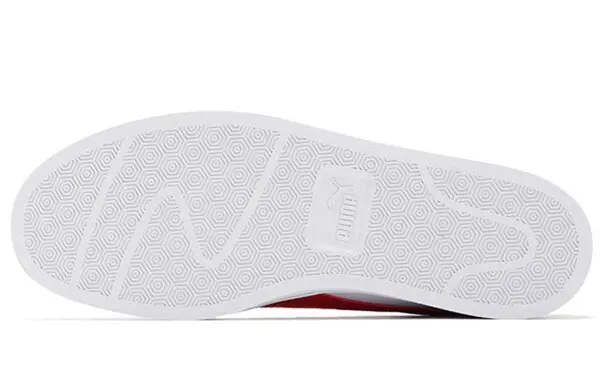 PUMA Smash Vulc V3 Lo Sneakers - White/red