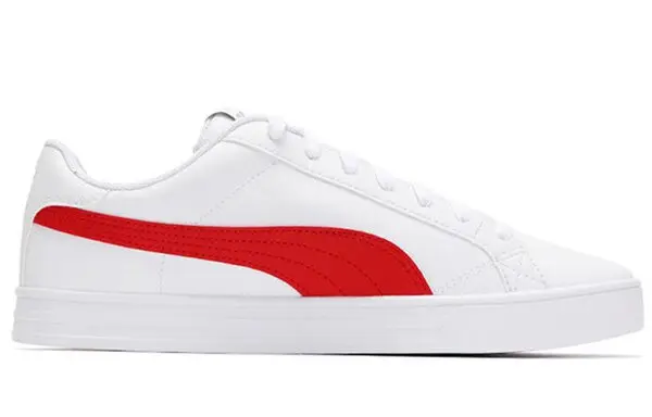 PUMA Smash Vulc V3 Lo Sneakers - White/red