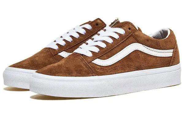 VANS Old Skool Pig Suede Sneakers - Brown/white