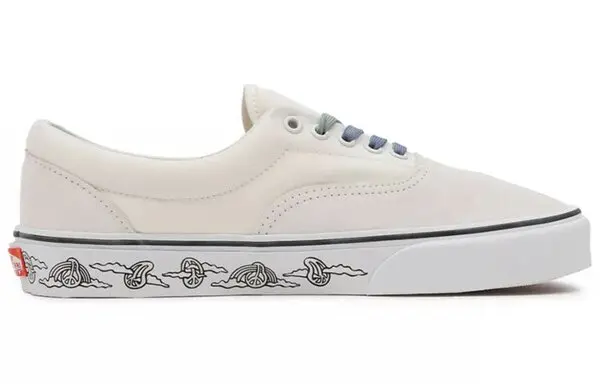 VANS Era Low Top Sneakers With Graphic Detailing - White/blue