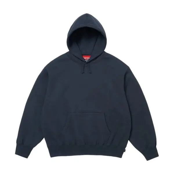 Supreme Ss26 Satin Appliqué Hooded Sweatshirt - Navy