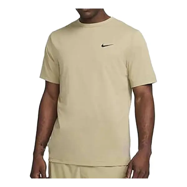 Nike Dri-fit Uv Hyverse Short Sleeve Fitness Top - Olive