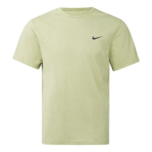 Nike Dri-fit Uv Hyverse Short Sleeve Fitness Top - Olive