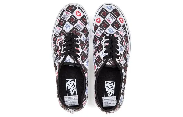 VANS Lace-up Low Top Sneakers With Graphic Print - Black/white