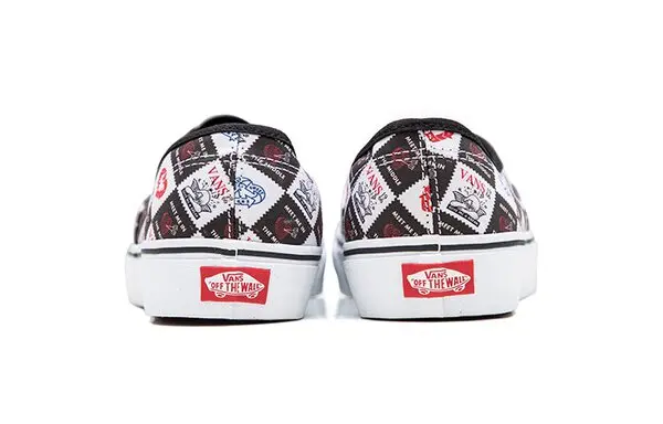 VANS Lace-up Low Top Sneakers With Graphic Print - Black/white