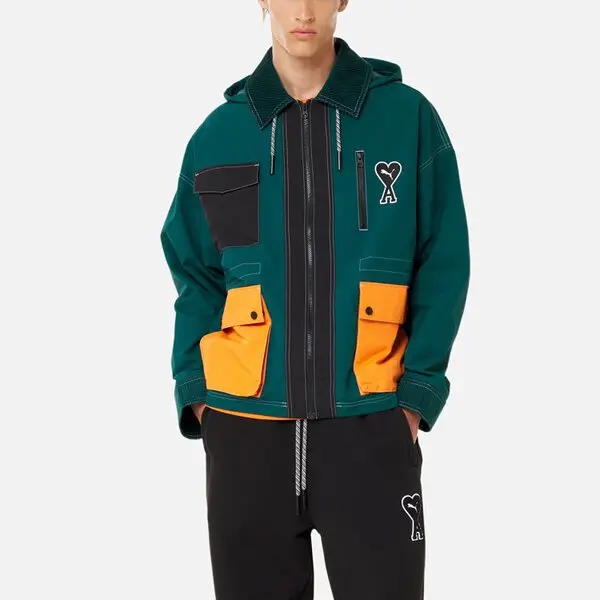 PUMA X Ami Hooded Jacket With Contrast Pocket Details