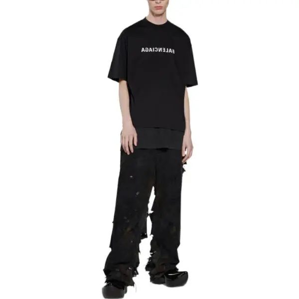 Balenciaga Mirror Logo T-shirt - Black
