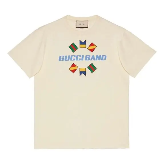 Gucci Band Flag Embroidered Logo For - White