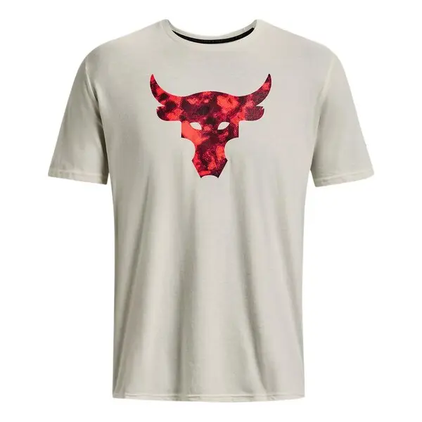 Under Armour Project Rock Brahma Bull Short Sleeve T-shirt 'beige Black - Ivory/black