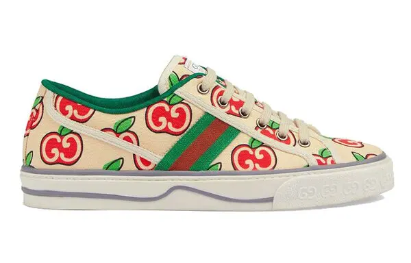Gucci Tennis 1977 Gg Apple Print Sneakers - White
