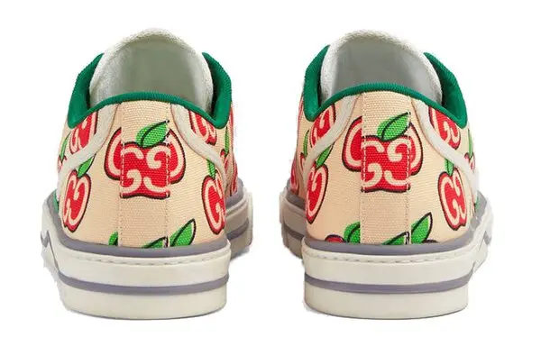 Gucci Tennis 1977 Gg Apple Print Sneakers - White