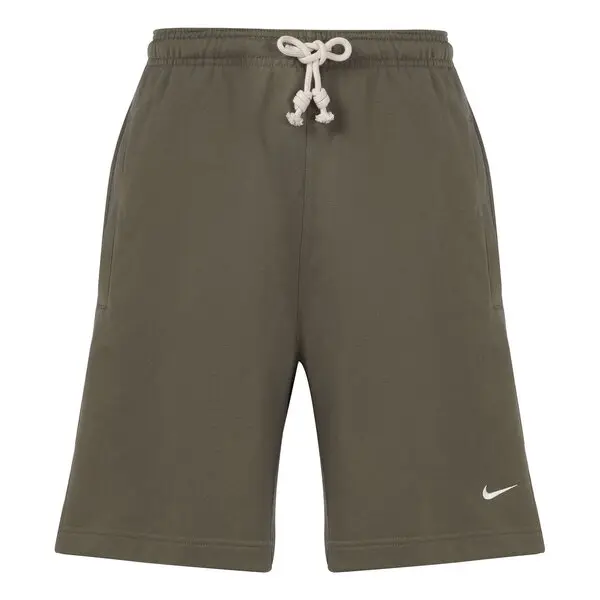Nike Ss22 Solid Color Drawstring Lacing Basketball Shorts Olive Green - Multi-color