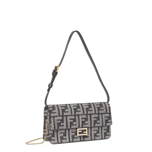 Fendi Monogrammed Denim Baguette