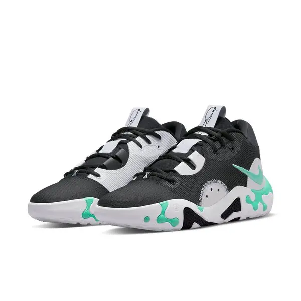 Nike Pg "black Mint Green" Low Top Sneakers - Black/white/green