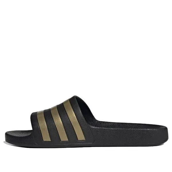 Adidas Adilette Aqua Slides - Black/gold