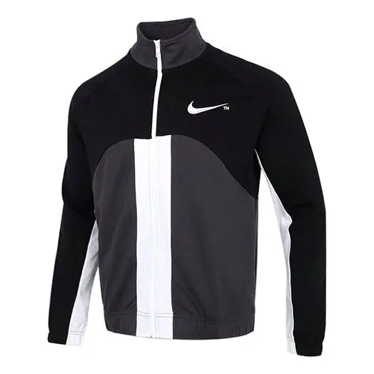 Nike Swoosh Contrast Stitch Knit Jacket - Black