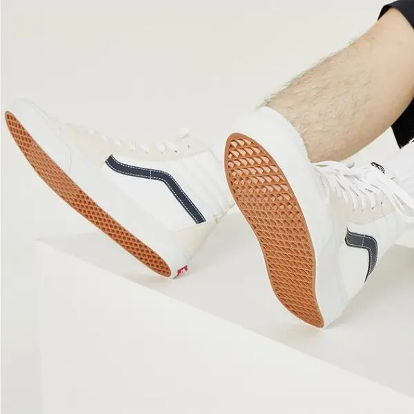 VANS Sk8-hi Classic Sport High Top Sneakers - Cream/blue