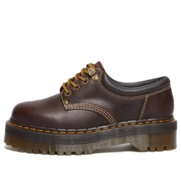 Dr. Martens 8053 Arc Crazy Horse Leather Platform Shoes - Dark Brown