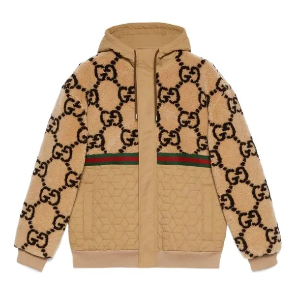 Gucci Gg Jacquard Teddy Jacket - Beige/ebony