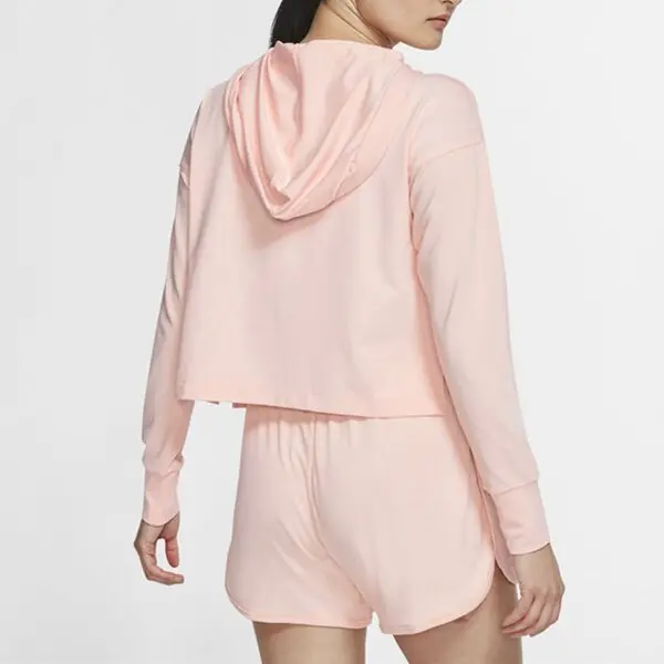 Nike Yoga Jersey Crop Hoodie - Pink