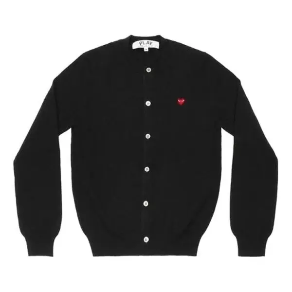 Play Comme Des Garcon Cardigan With Appliqué Heart
