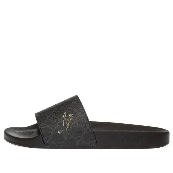 Gucci Gg Supreme Slide With Tiger Motif