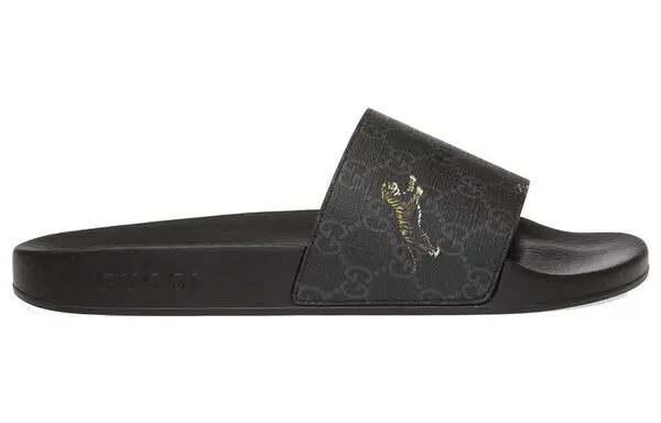Gucci Gg Supreme Slide With Tiger Motif