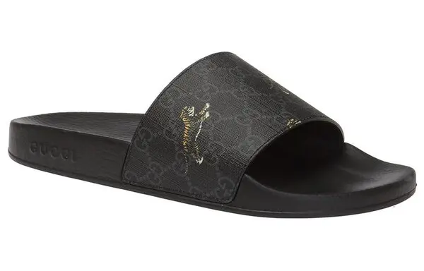 Gucci Gg Supreme Slide With Tiger Motif
