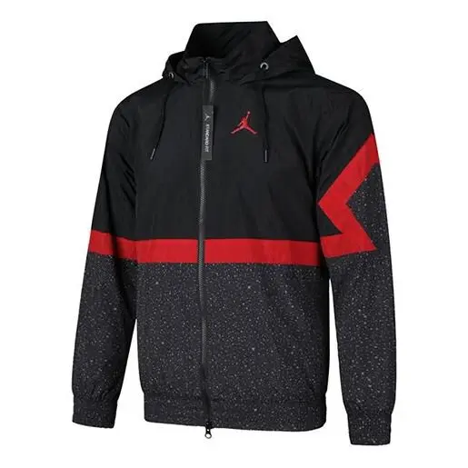 JORDAN Air Sports Windproof Hooded Jacket - Black/red