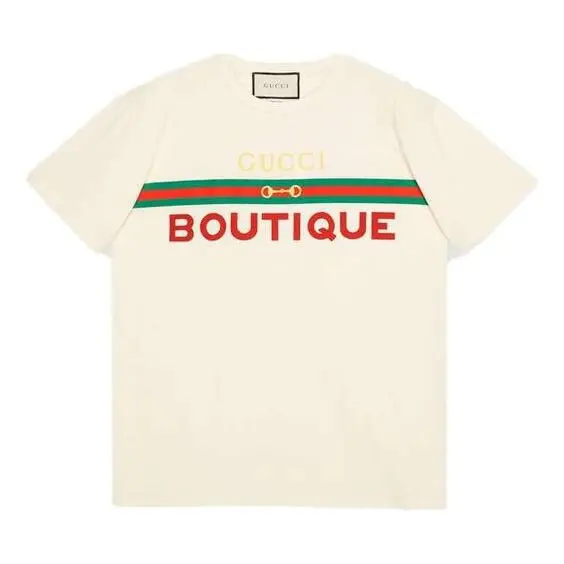 Gucci Boutique Horse Bit Print T-shirt - Creamy