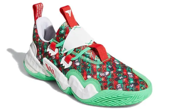Adidas Trae Young 1 'christmas' Low Top Sneakers - Green/red