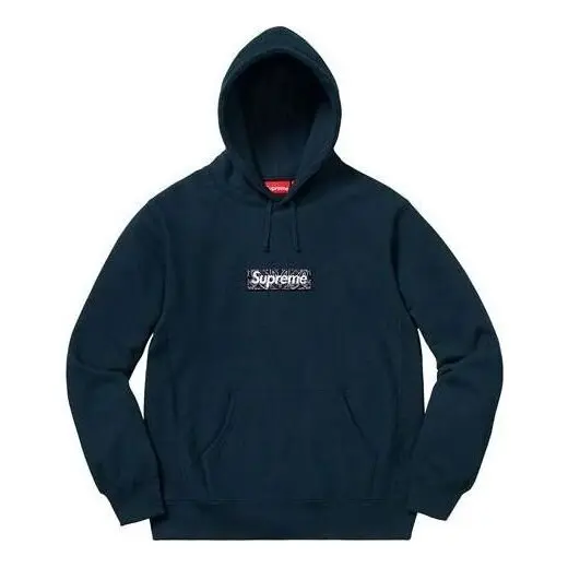 Supreme Bandana Box Logo Hooded Sweatshirt - Navy