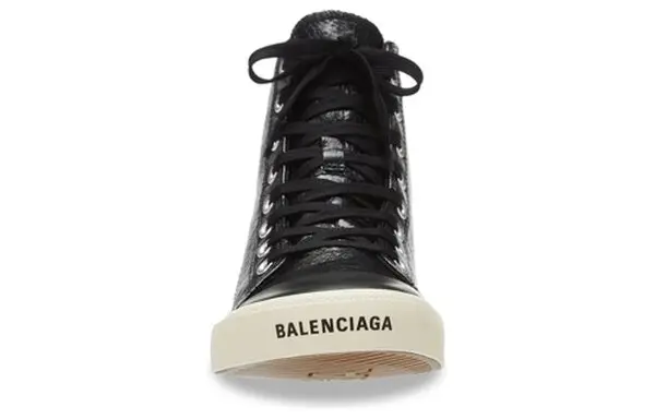 Balenciaga High Top Lace-up Leather Sneakers
