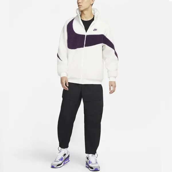 Nike Lamb Velvet Jacket With Large Swoosh Logo