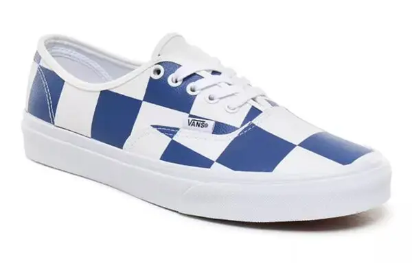 VANS Authentic Leather Check Sneakers - Blue/white