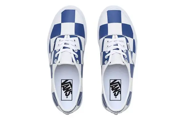 VANS Authentic Leather Check Sneakers - Blue/white