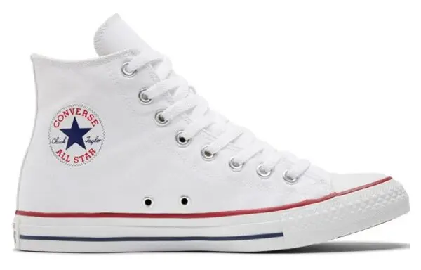 CONVERSE Chuck Taylor All Star White Canvas High Top - White/blue/red