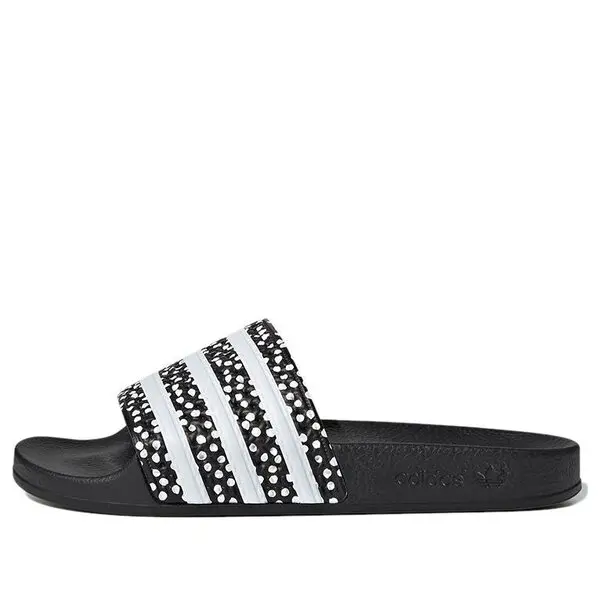 Adidas Adilette Polka-dot Slides - Black/white