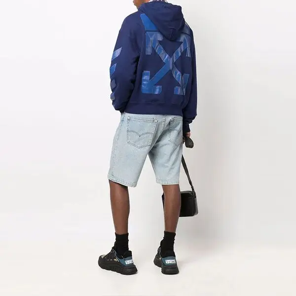 Off-White Arrow Pattern Logo Stripe Hoodie