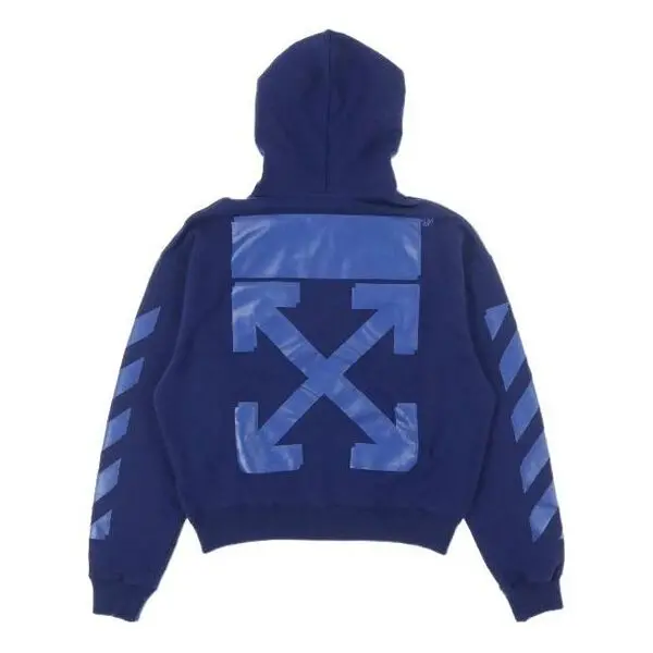 Off-White Arrow Pattern Logo Stripe Hoodie - Blue