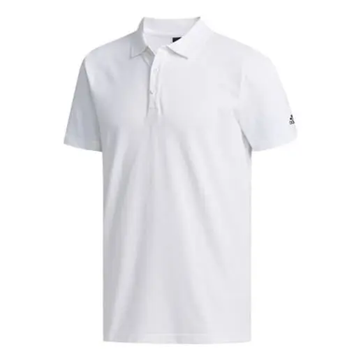 Adidas M Mh Bsc Polo Solid Color Casual Sports Short Sleeve Polo Shirt Asia Edition - White