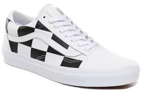 VANS Old Skool Leather Check Low Top Sneakers - Black/white