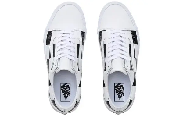 VANS Old Skool Leather Check Low Top Sneakers - Black/white