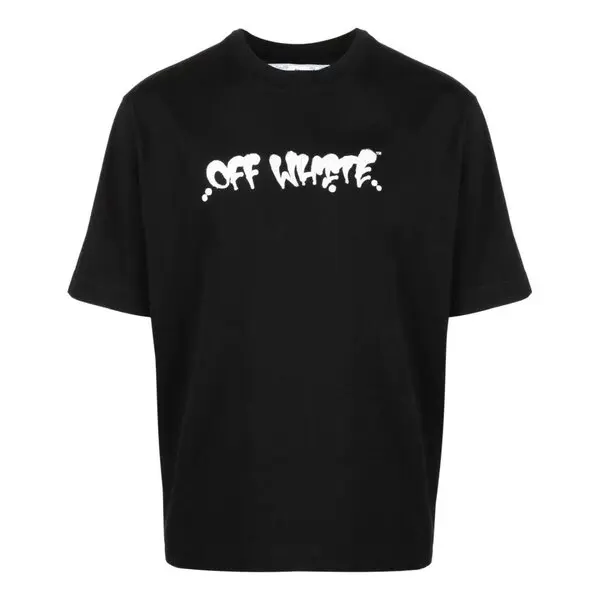 Off-White Ss22 Logo Alphabet Printing Short Sleeve Black T-shirt - Multi-color