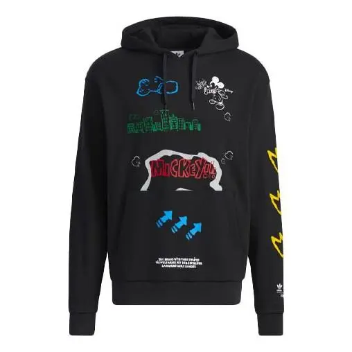 Adidas Originals X Disney Mickey Mouse Graphic Hoodie - Black