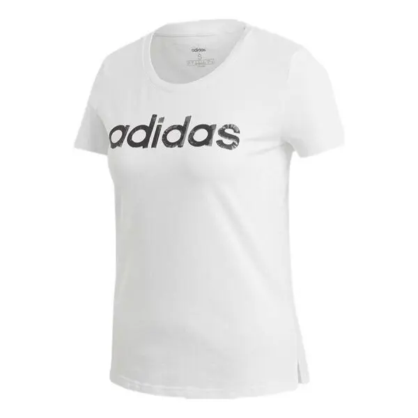 Adidas Brush Effect Logo Graphic T-shirt - White/black