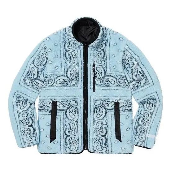 Supreme Reversible Bandana Fleece Jacket - Blue