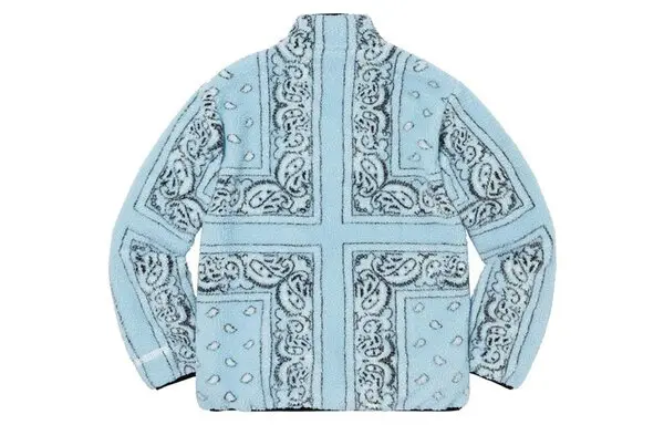 Supreme Reversible Bandana Fleece Jacket - Blue