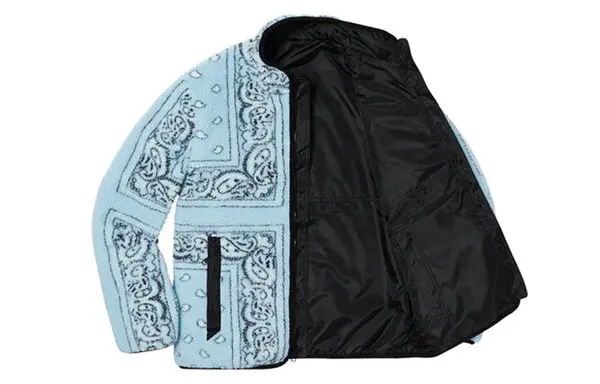 Supreme Reversible Bandana Fleece Jacket - Blue
